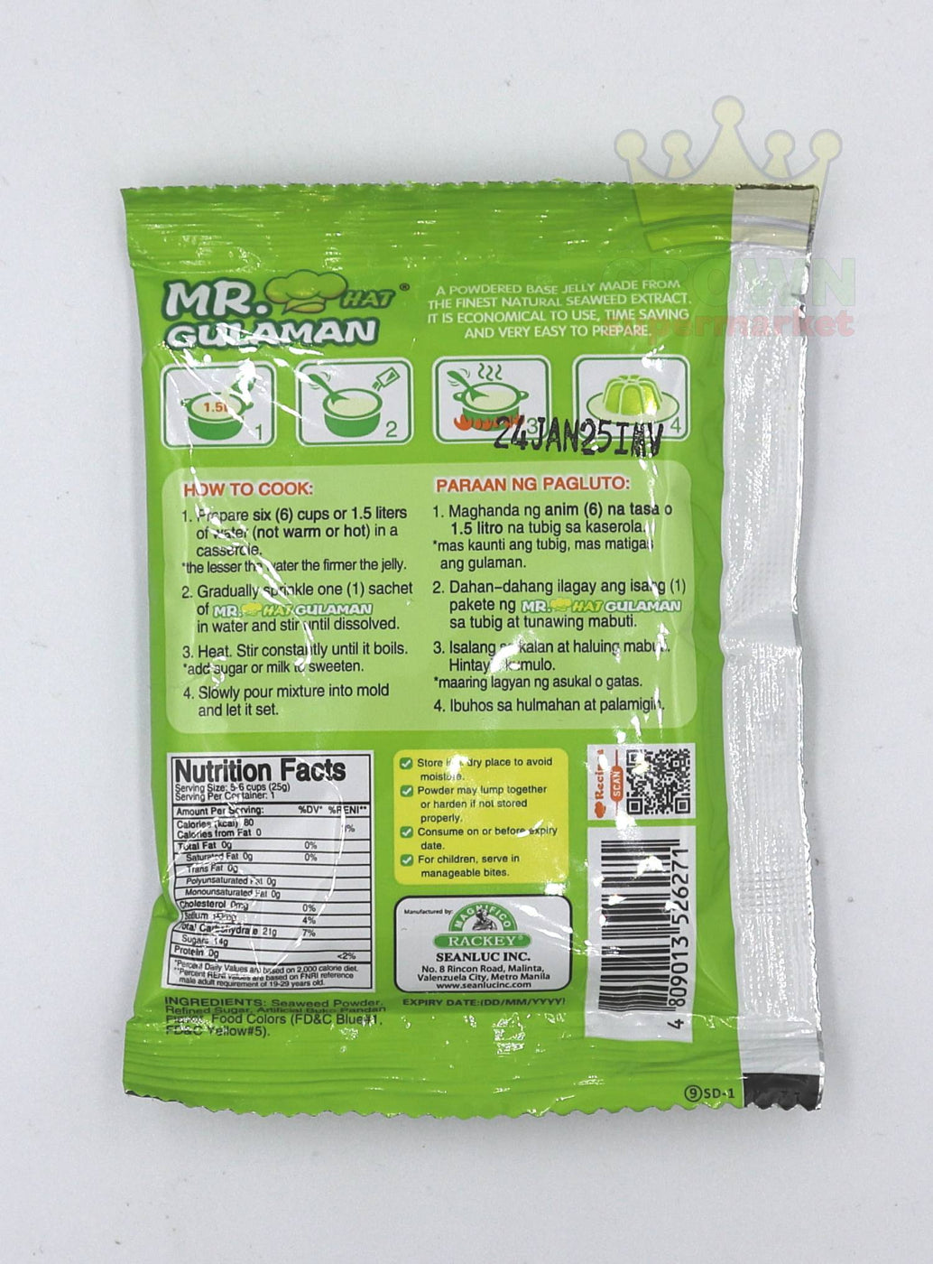 Mr.Hat Gulaman Buko Pandan 25g | Crown Supermarket