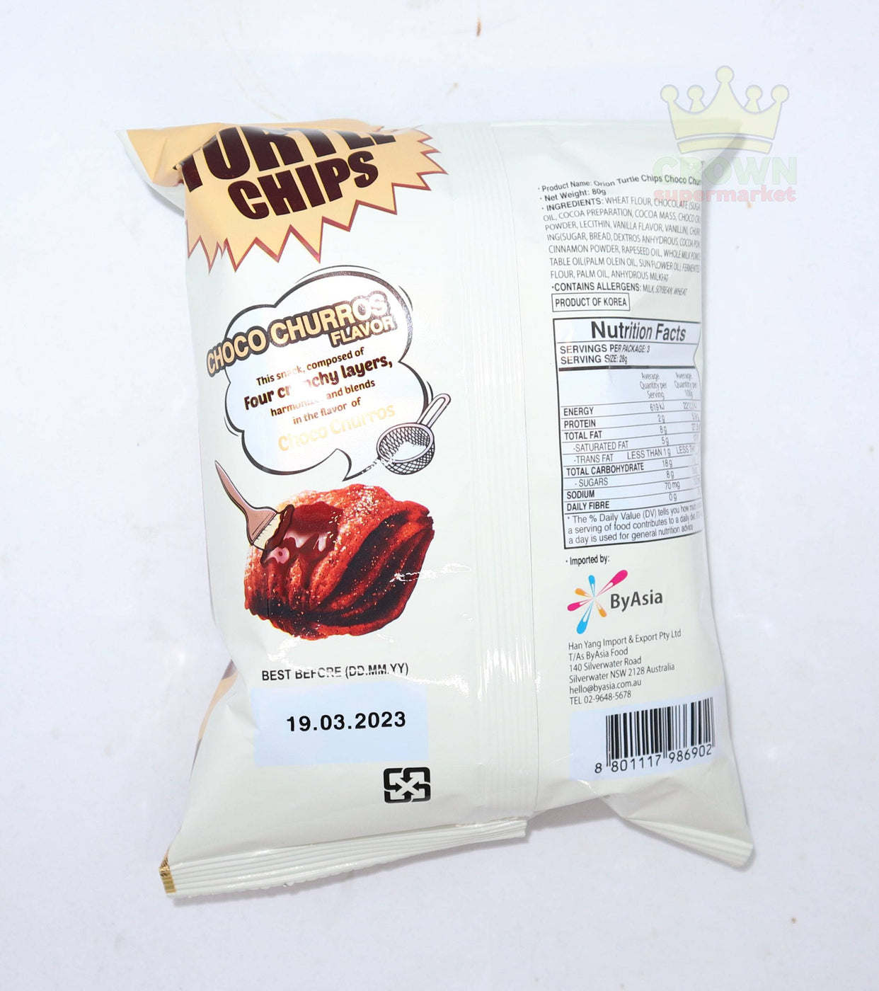 Orion Turtle Chips Choco Churros Flavor 80g | Crown Supermarket